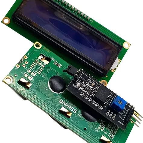 display lcd 16x2 1602 modulo i2c soldado e backlight azul nf à venda em