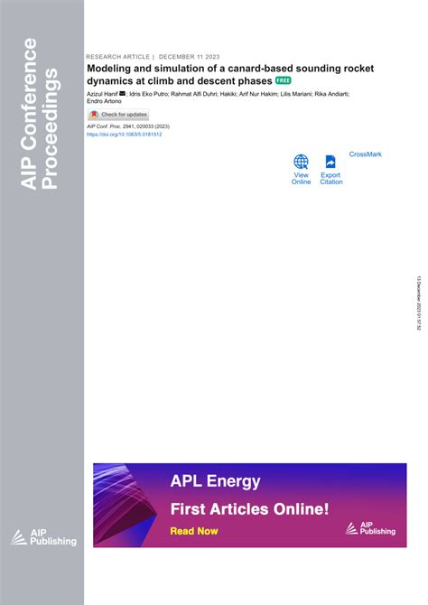 Pdf Modeling And Simulation Of A Canard Based Sounding Rocket