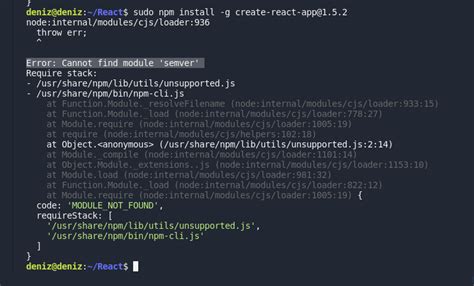Error When Installing React React Code With Mosh Forum