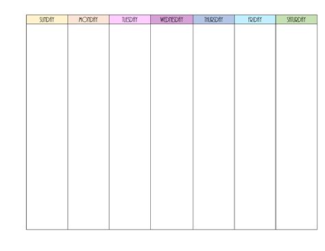 Blank Weekly Schedule Printable Printable Free Templates
