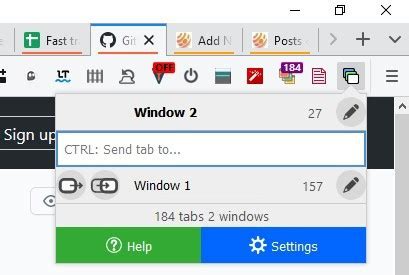 Manage Windows And Move Tabs Between Them Quickly With The Winger Extension For Firefox