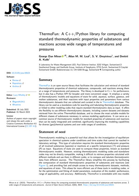 Pdf Thermofun A Cpython Library For Computing Standard