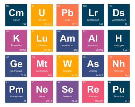 20 Preiodic Table Of The Elements Icon Pack Design Stock Vector