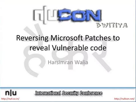 Ppt Reversing Microsoft Patches To Reveal Vulnerable Code Powerpoint Presentation Id2565907