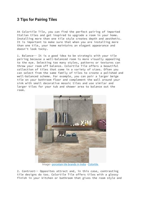 PPT 3 Tips For Pairing Tiles PowerPoint Presentation Free Download ID 11601865