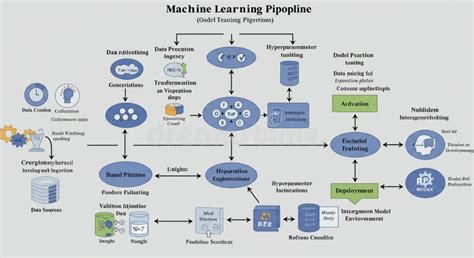 Flowchart Illustrating A Machine Learning Pipeline With Various Stages Though Stock