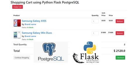 Shopping Cart Using Python Flask PostgreSQL Tutorial101