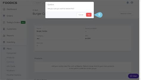 Restoring Deleted Combos Foodics Help Center