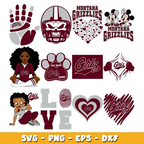 Montana Grizzlies Love Bundle Svg Montana Grizzlies Logo Svg Ncaa Sv
