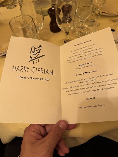 Harry Cipriani Menu Updated 2026