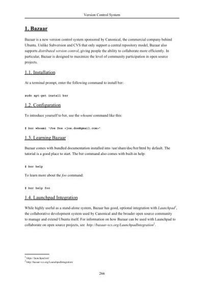 1 bazaar version control