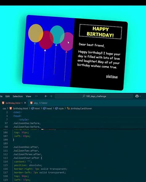 Happy Birthday Card Design In Css Youtube