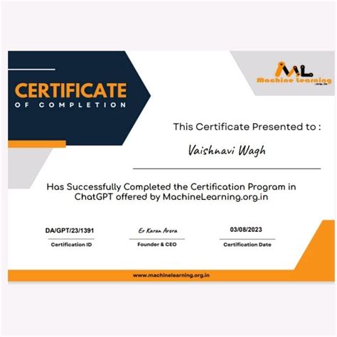 Vaishnavi Wagh On Linkedin Certificateofcompletion Chatgpt March2023