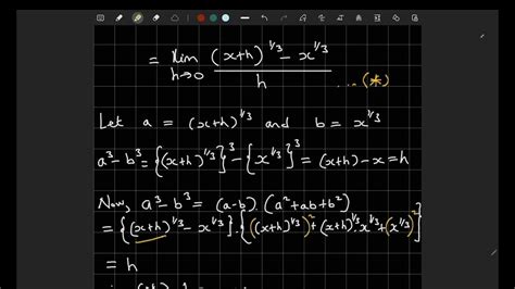 Finding the derivative of cube root of x from first principles - YouTube