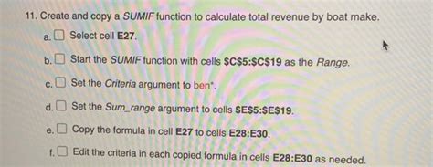 Solved Create And Copy A Sumif Function To Calculate Total