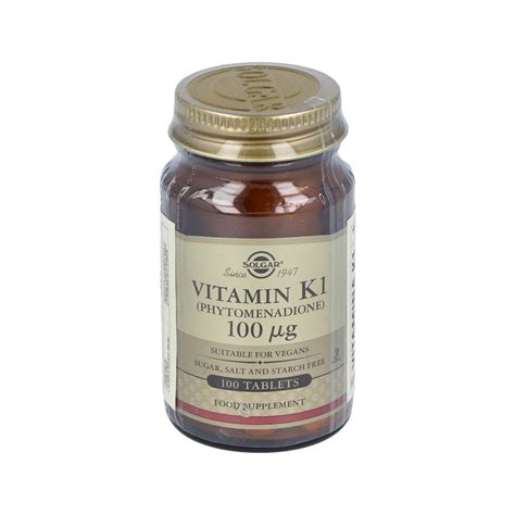 Comprar Vitamina K 100 Mcg 100 Comprimidos Da Solgar Dietética Central