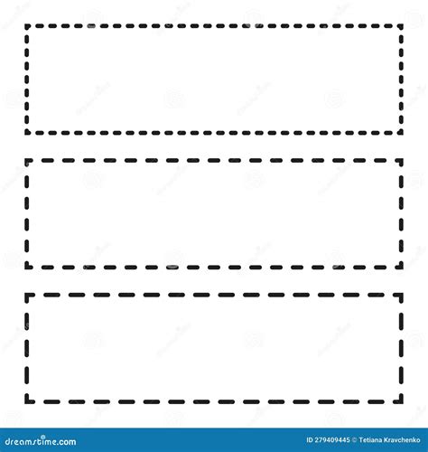 Dashed Rectangle Shape With Scissors Cutting Outline Shape Cutout Template Figure For Voucher