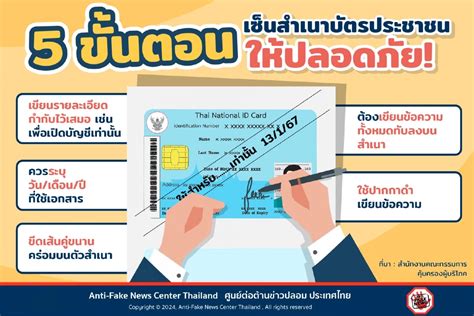 เช็กด่วน เซ็นสำเนาบัตรประชาชน แบบใหม่ ที่ถูกต้อง ป้องกัน มิจฉาชีพ