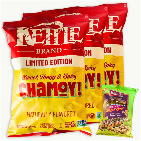 Kettle Chamoy Potato Chips 6 5oz 3pk Limited Edition Mexican Street Popcorn 2oz 4 Items