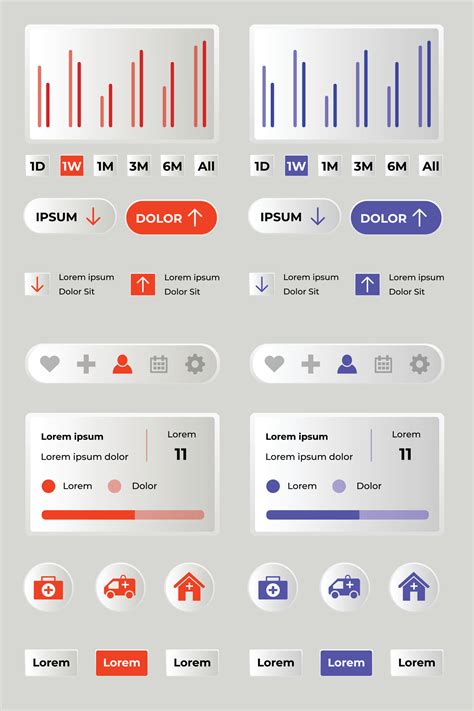 Gradient Ui Ux Elements Collection Set 46995003 Vector Art At Vecteezy