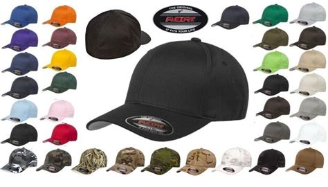 Flexfit Classic Original 6 Panel Fitted Baseball Cap Hat Sm And Lxl Al