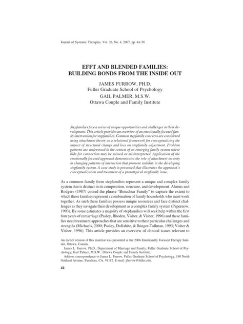 Efft And Blended Families Building Bonds From The Inside Out Pdf