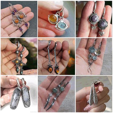 2022 뉴 빈티지 오렌지 블루 스톤 스테이트먼트 펜던트 귀걸이 여성 파티 약혼 맞춤 주얼리 Aliexpress