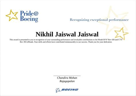 Nikhil Jaiswal On Linkedin Boeing Thankyou