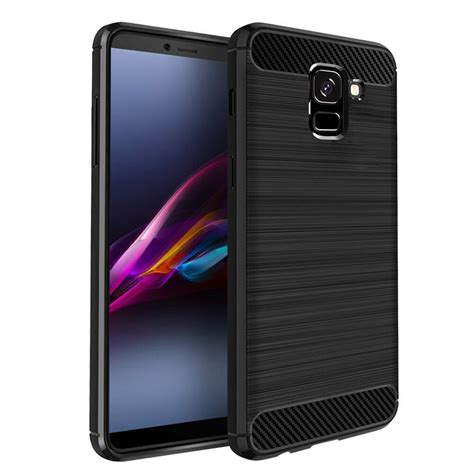 Sdtek Case For Samsung Galaxy J Carbon Fibre Silicone Cover Shockproof Black