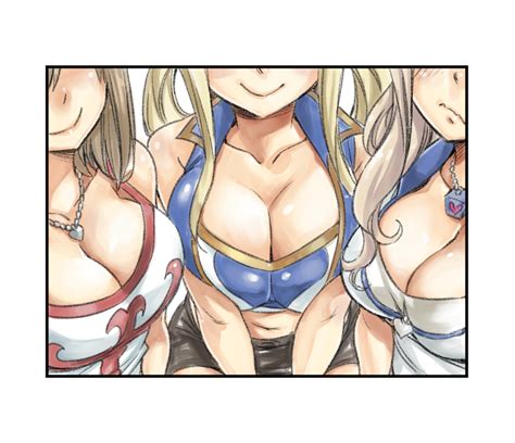 Rule 34 3girls Big Breasts Blonde Hair Brown Hair Cleavage Crossover