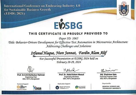 Nure Jannat On Linkedin Eisbg2024 Conferencepresentation Achievement Testautomation