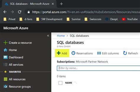 Howto Create An Ea Project In A Microsoft Azure Sql Database D Fens