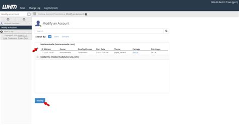 Modifying Cpanel Accounts In Whm Hostarmada