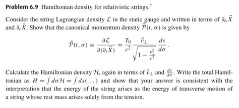 Problem 6 9 Hamiltonian Density For Relativistic