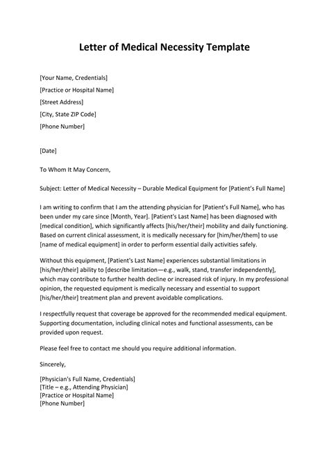 Letter Of Medical Necessity Sample And Template Highfile