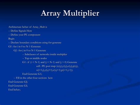 Ppt Vhdl Project Ii Array Multiplier Powerpoint Presentation Free