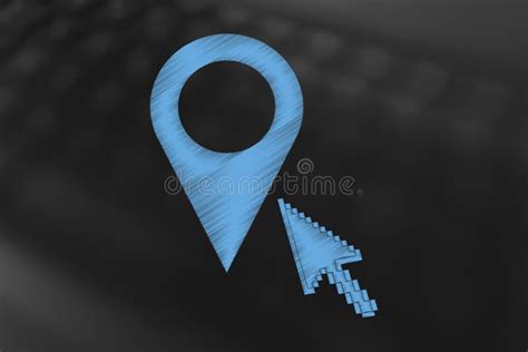 Gps Icon With Mouse Cursor About To Click On It Stock Illustration Illustration Of Location