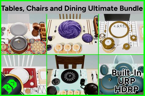 Tables Chairs And Dining Ultimate Bundle 3d Furniture Unity Asset