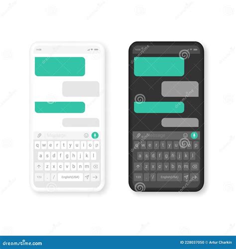 Design Of A Mobile Application Chat Dialog Box Template Ui Ux Elements For Web Design Stock