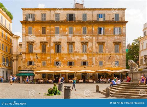 Piazza Di Santa Maria Trastevere In Rome Italy Editorial Image