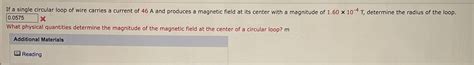 Solved If A Single Circular Loop Of Wire Carries A Current Chegg
