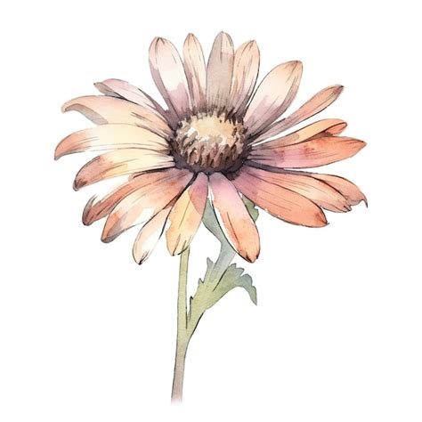 Premium Ai Image Daisy Flower Watercolor Painting