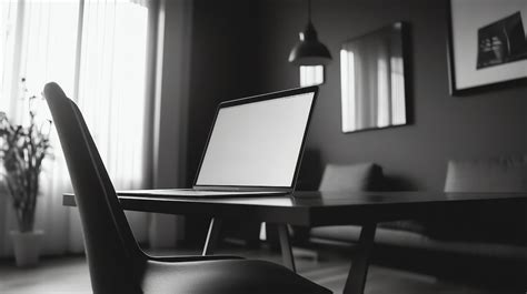 A Minimalist Home Office Workspace With A Laptop Plants And A Wireless