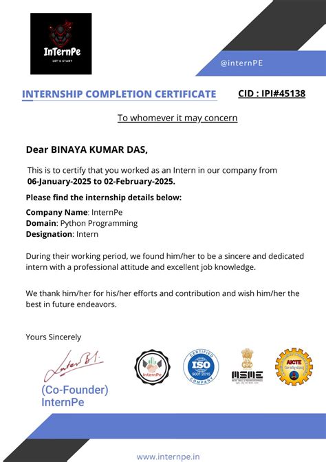 Internship Pythonprogramming Internpe Learning Growth Coding