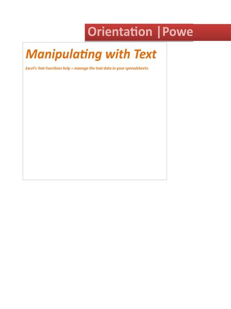 Manipulating With Text Orientation Power Of Excel Nmims Bangalore Download Free Pdf