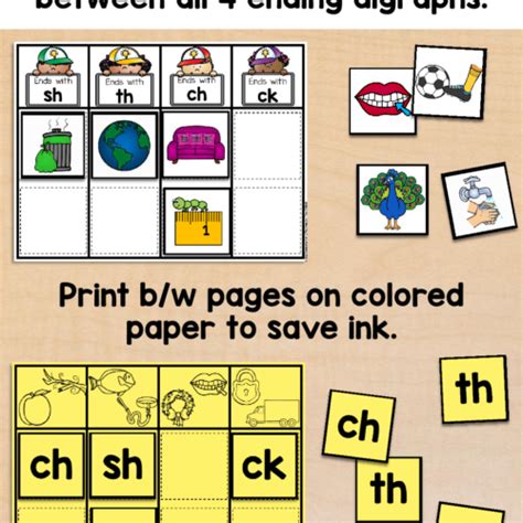Ending Digraphs Sh Th Ch Ck Activities Sorting Mazes Digraph Hunts Classful