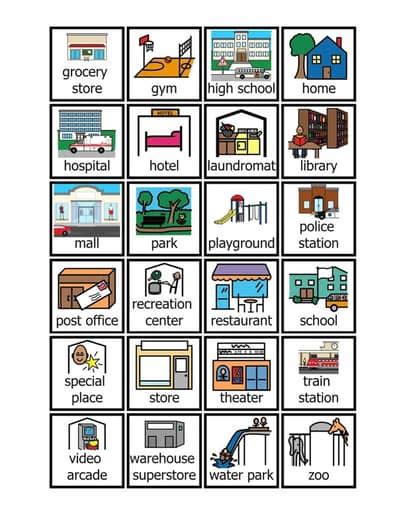 Boardmaker Visual Aid Places 15 Inch Cards 48 Cards Sped Autism