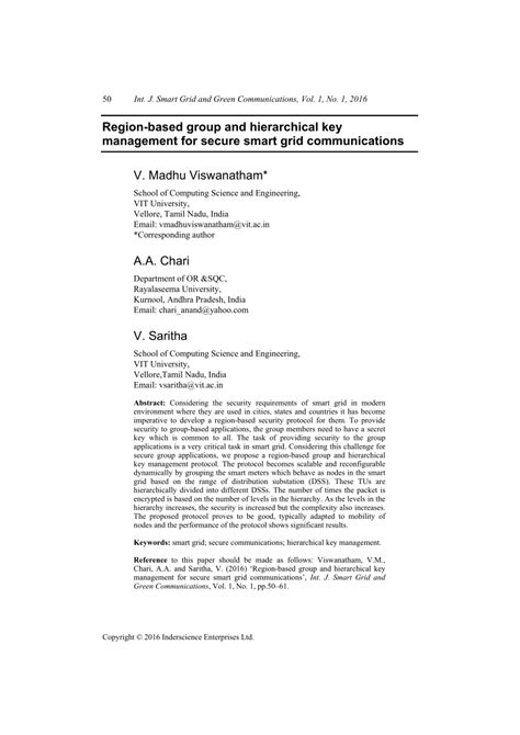 Pdf Region Based Group And Hierarchical Key Management For Secure Smart Grid Communications