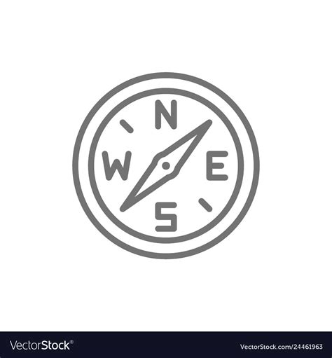 Compass Navigation Line Icon Royalty Free Vector Image