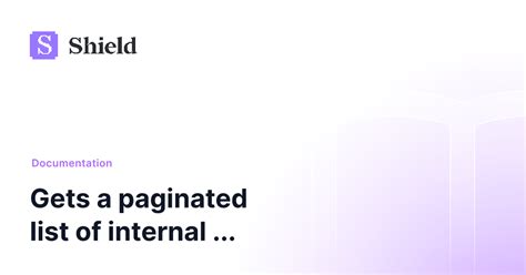 Gets A Paginated List Of Internal Network Configurations Documentation